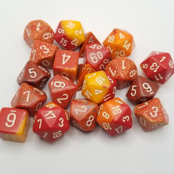 Unbranded | Games | Dice Lot Role Playing Dd Dice Red Orange D2 D2 D10 D6 D4 Dungeons Dragons ...